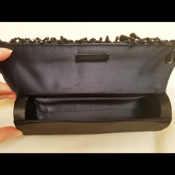 MAC Cosmetics | Bags | Mac Satin Beaded Clutchmakeup Bag | Poshmark